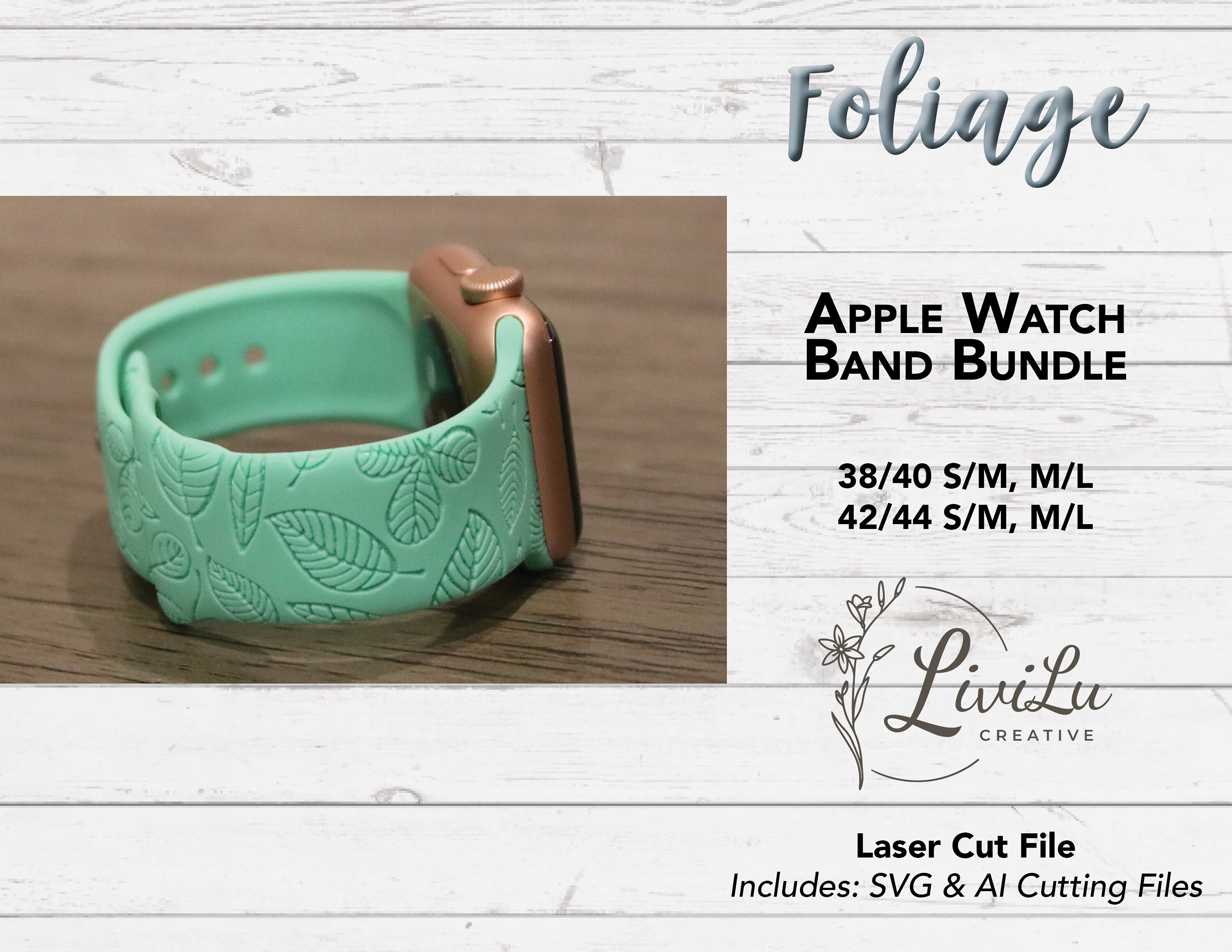 Foliage Watch Band Design SVG & AI Bundle Silicone Band | Etsy
