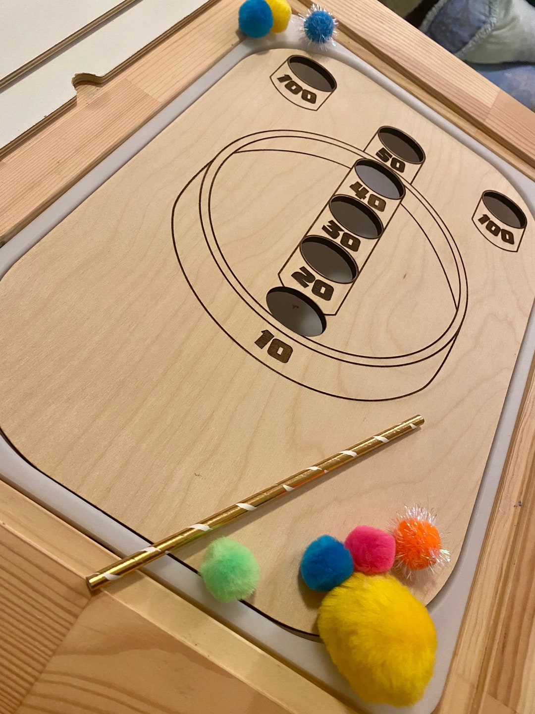 FLISAT Table Skee Ball Game Bin Inserts - Insert Only - Wooden Insert ...