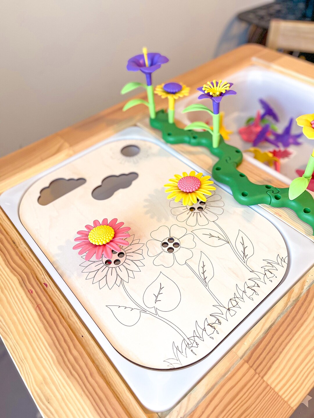 FLISAT Spring Day Flower Holder & Sorter Inserts Insert Only Wooden ...