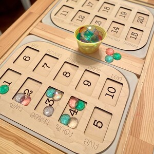 FLISAT Counting Inserts - Insert Only - Wooden Insert - IKEA - Sensory Bin Insert - Large Insert ...