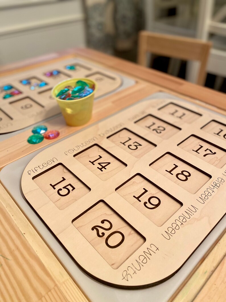 Wooden Counting Insert: Montessori Sensory Bin for IKEA FLISAT Table - Etsy
