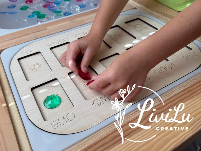 Wooden Counting Insert: Montessori Sensory Bin for IKEA FLISAT Table - Etsy