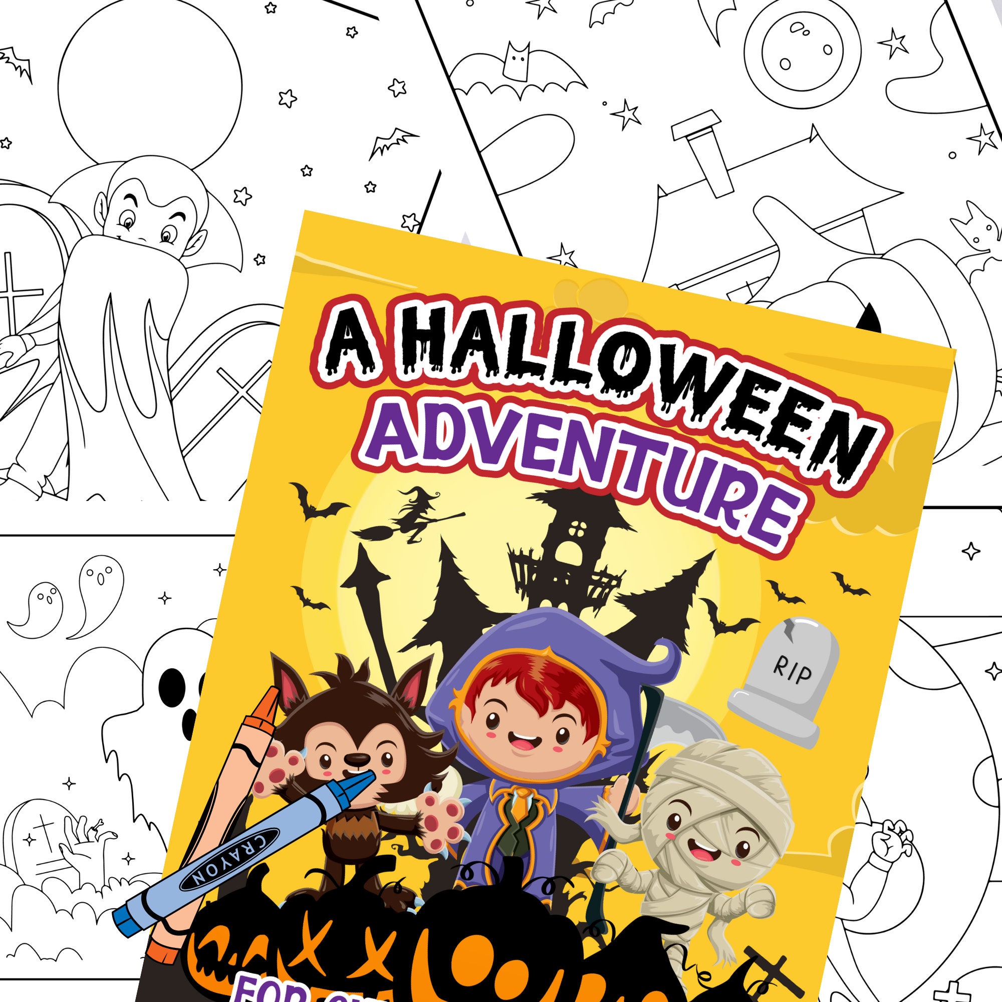 Halloween Adventure Coloring Pages Preschool & Kindergarten - Etsy