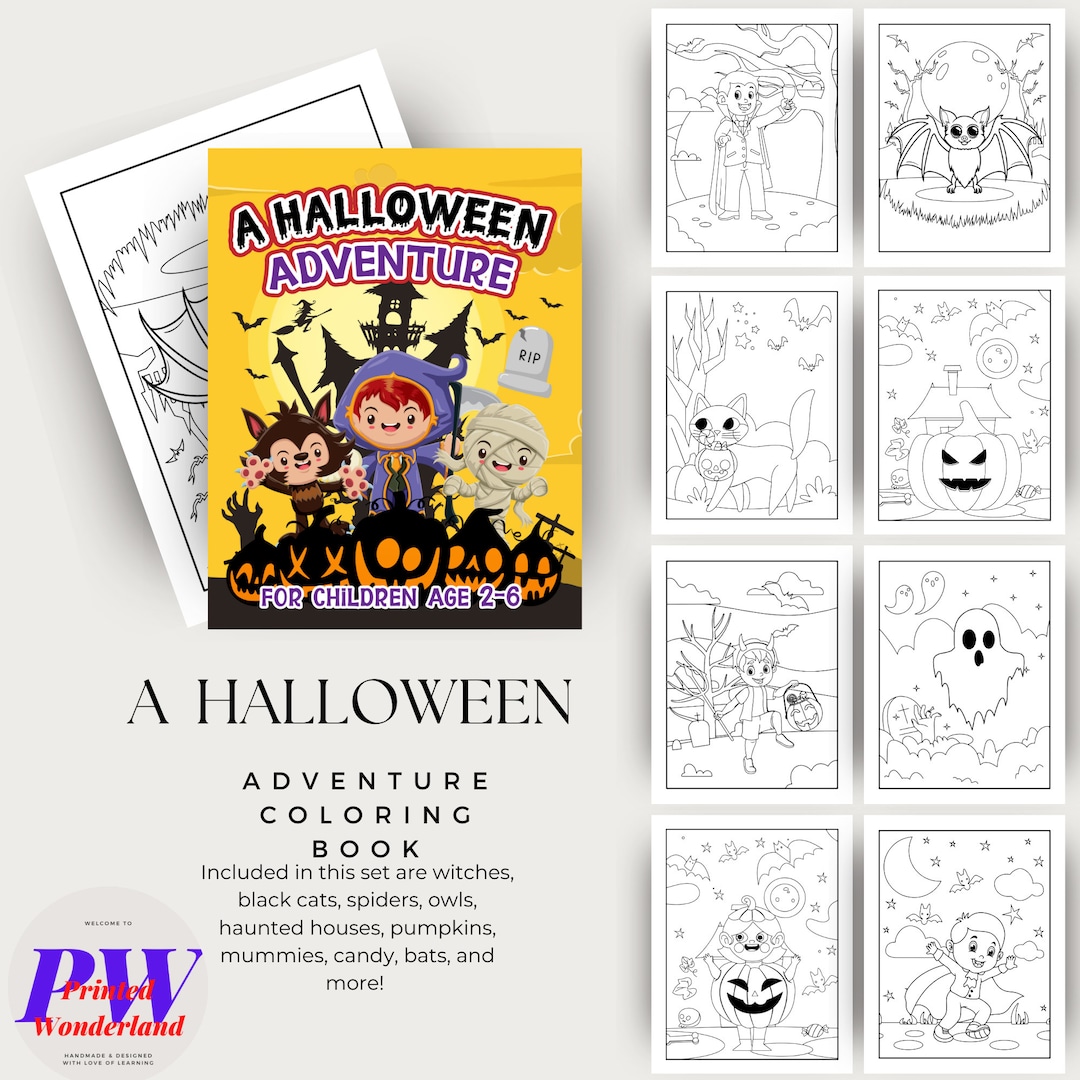 Halloween Adventure Coloring Pages Preschool & Kindergarten - Etsy