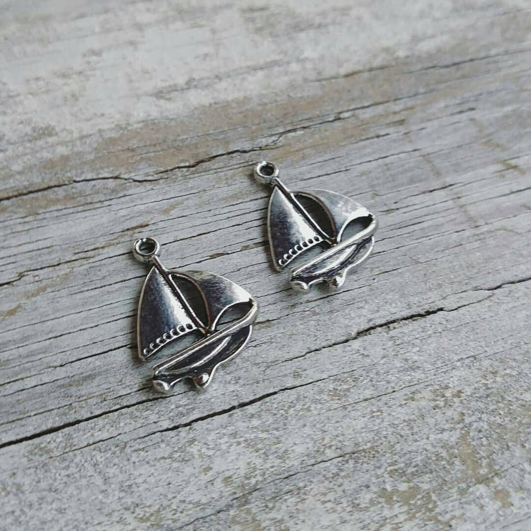 Tibetan Silver Sailboat Charms, Nautical Jewelry Making, Set of 2 - Etsy