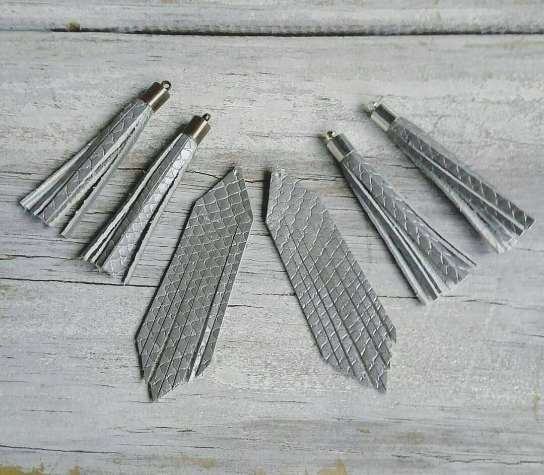 Metallic Silver Tassels 2", Set of 2, Jewelry Supplies,leather Tassels ...