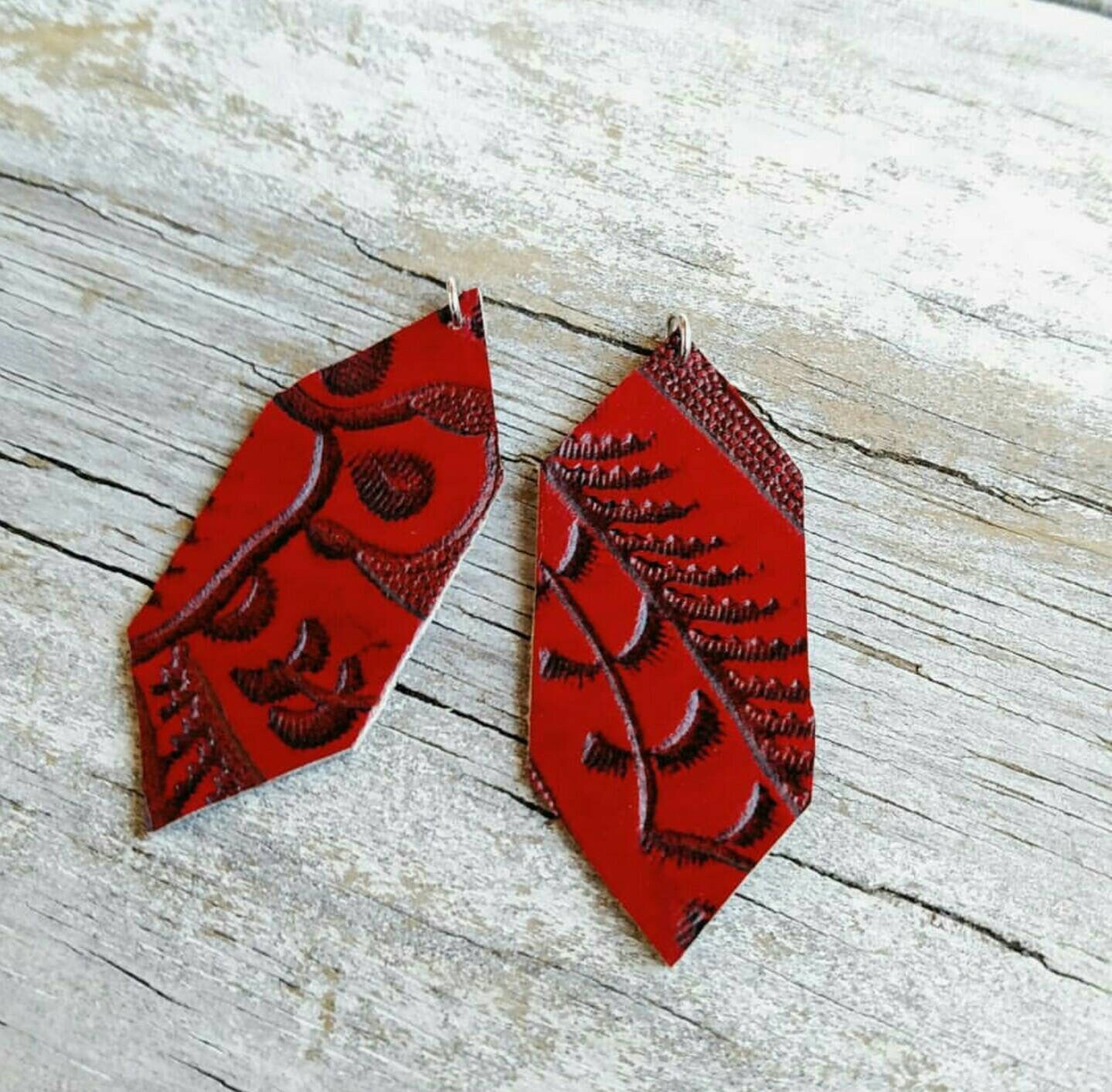 Blue Embossed Leather Diamond Cutouts, Tassel Jewelry Supplies (set of ...