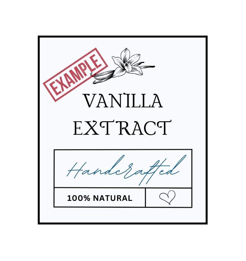 Vanilla Extract Label Design Printable - Etsy
