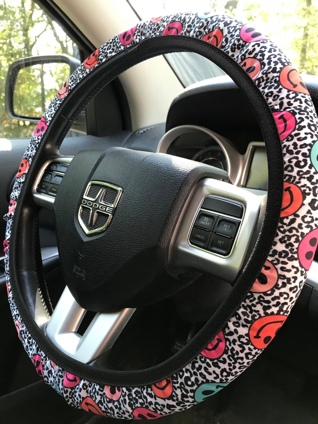 Smiley on Leopard Pattern Steering Wheel Cover - Etsy