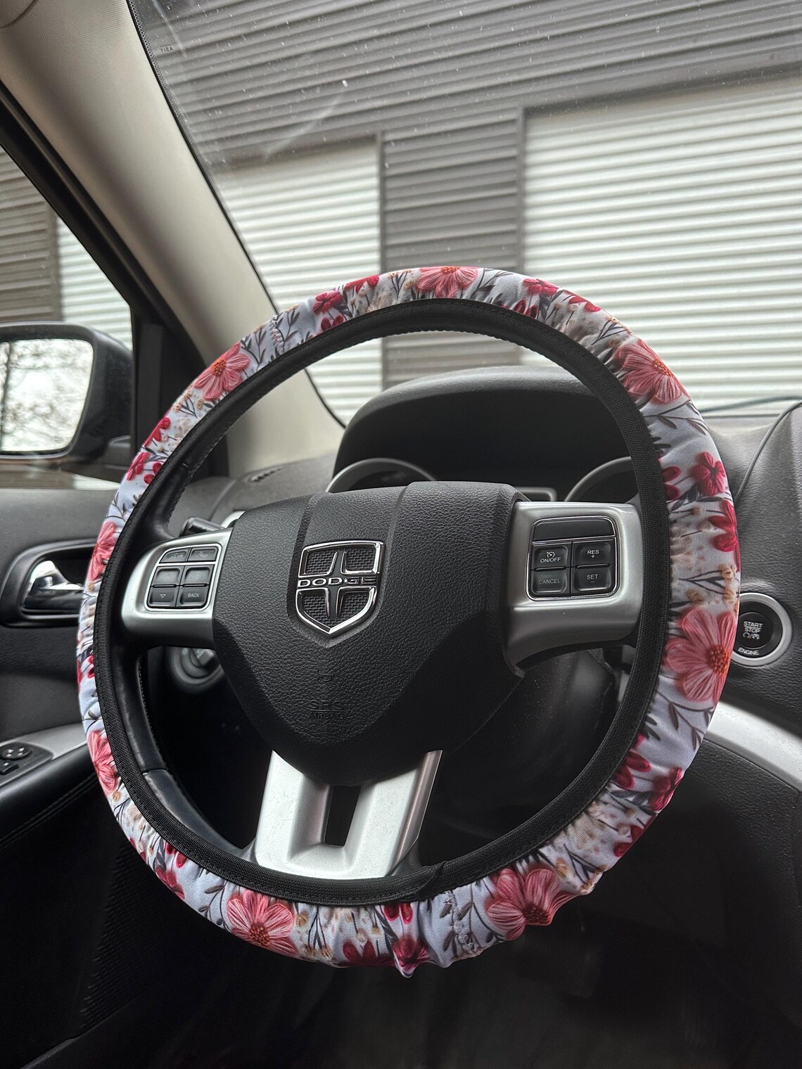 Faux Embroidered Red & Peach Flowers Steering Wheel Cover - Etsy