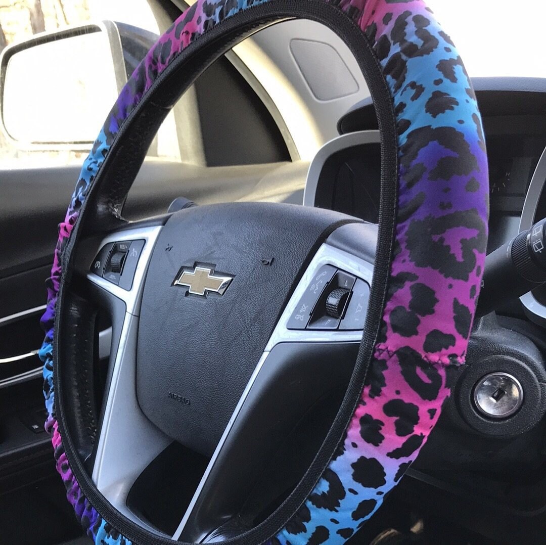 Purple, Pink & Blue Leopard Steering Wheel Cover - Etsy