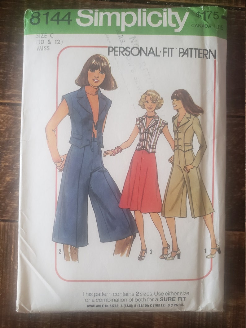 Sewing Patterns, Vintage, Simplicity 8144, Year 1977, Size 10/12, Uncut ...