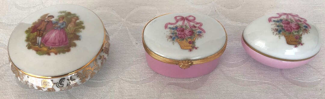 Set of 3 Limoges Castel Trinket Boxes - Etsy