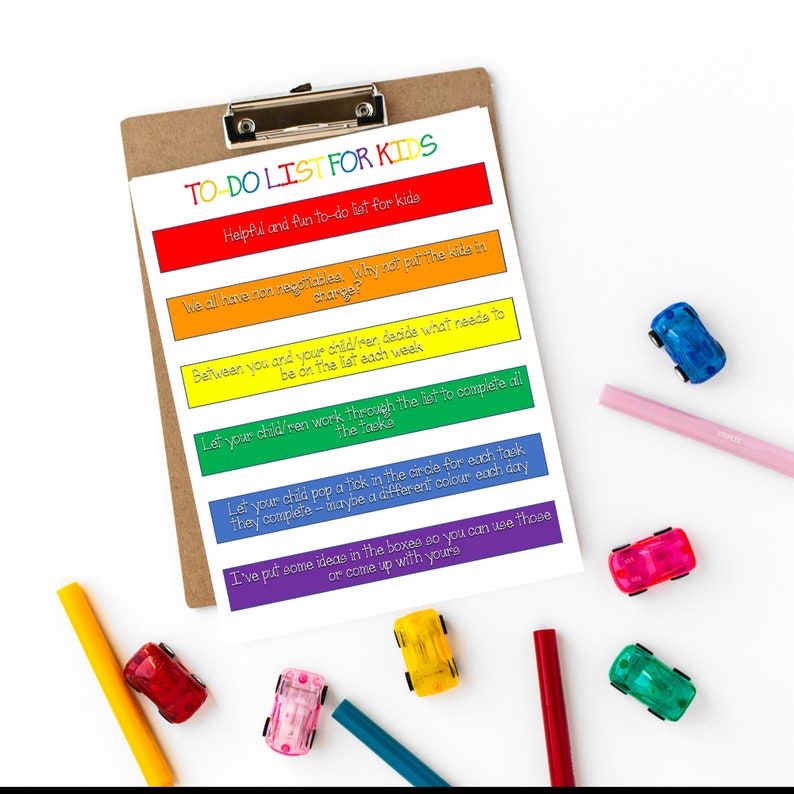 Printable PDF 'to-do' List for Kids - Etsy