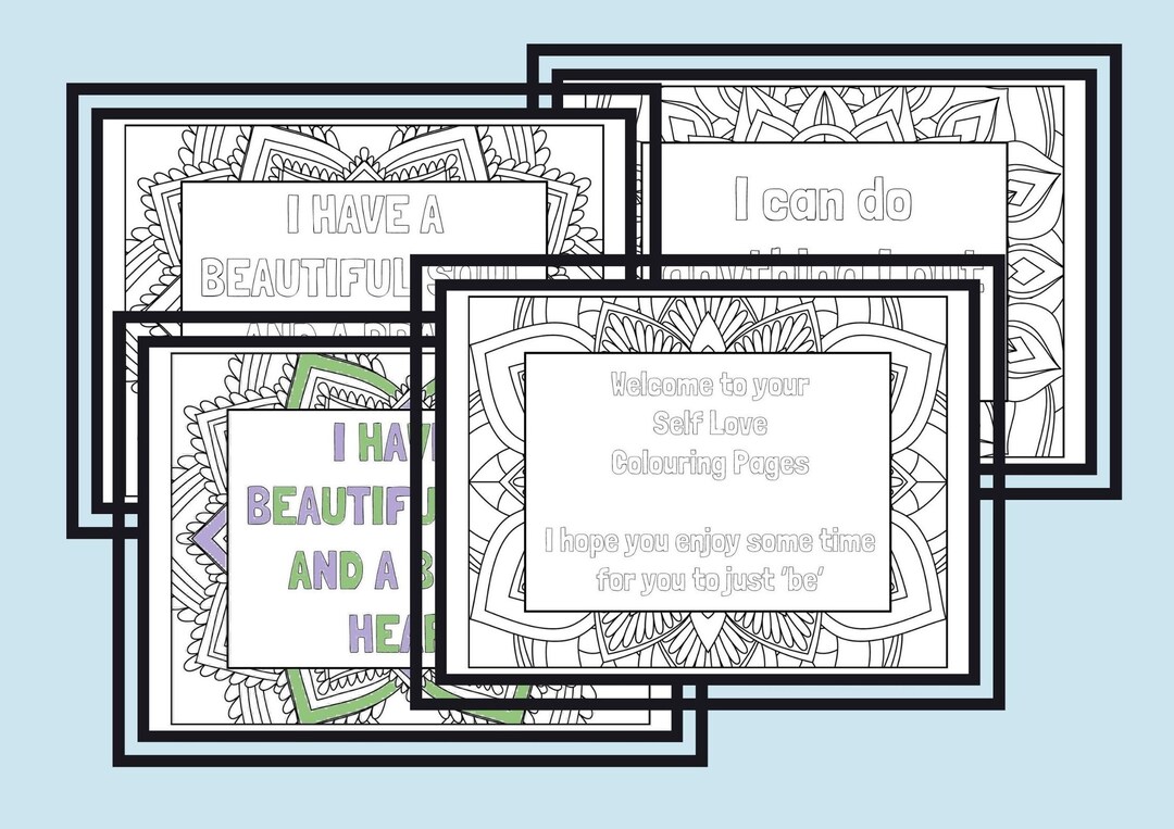 Self-love Mandala Colouring Pages With Positive Affirmations - Etsy