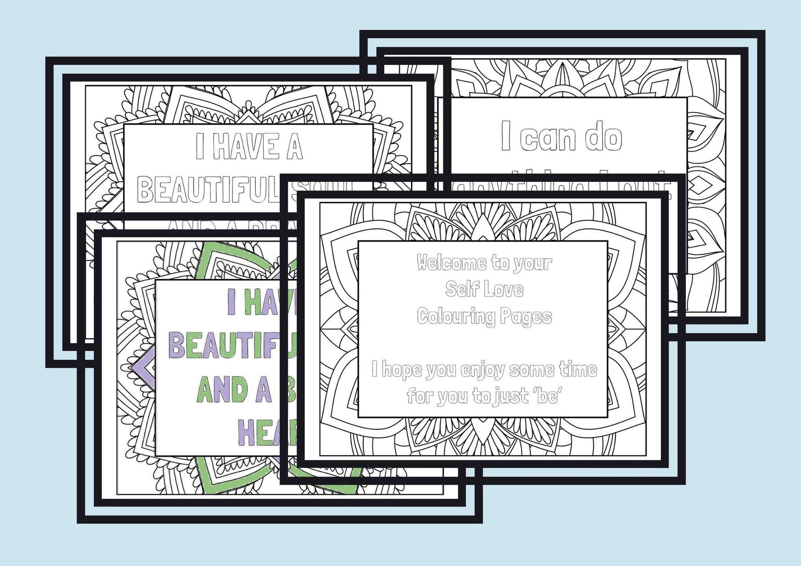 Positive Affirmation Colouring Pages Focusing on Self Love - Etsy