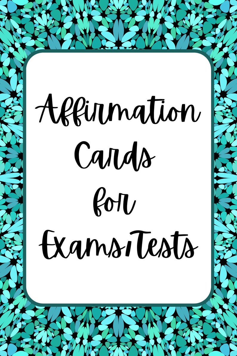 Positive Affirmations for Exams Success - Printable Cards and Colouring ...
