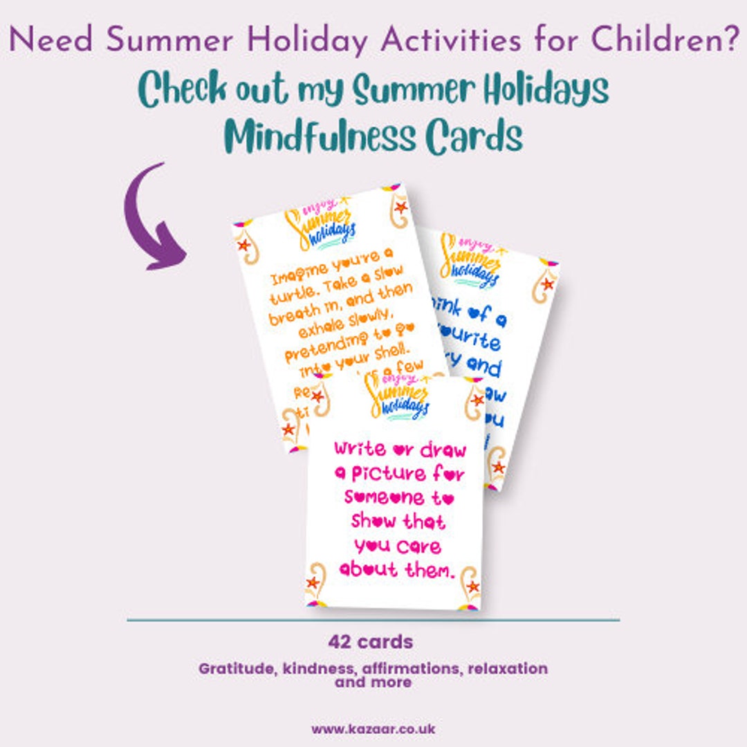 Summer Holiday Mindfulness Prompt Cards - Etsy