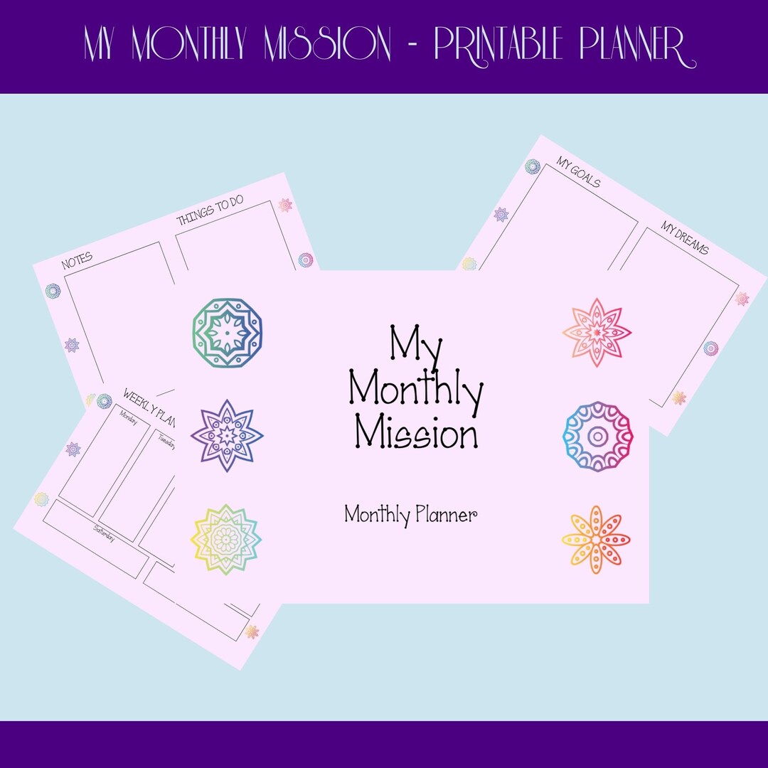 Ma mission mensuelle Planificateur mensuel imprimable - Etsy France