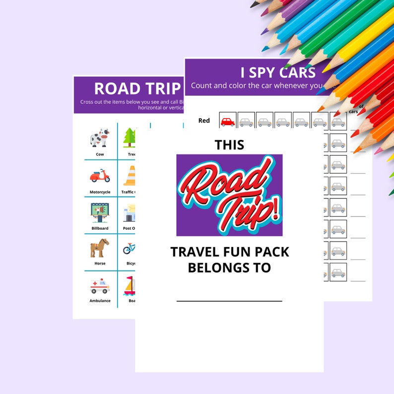 Printable Holiday Activity Pack for Kids Road Trip Travel - Etsy