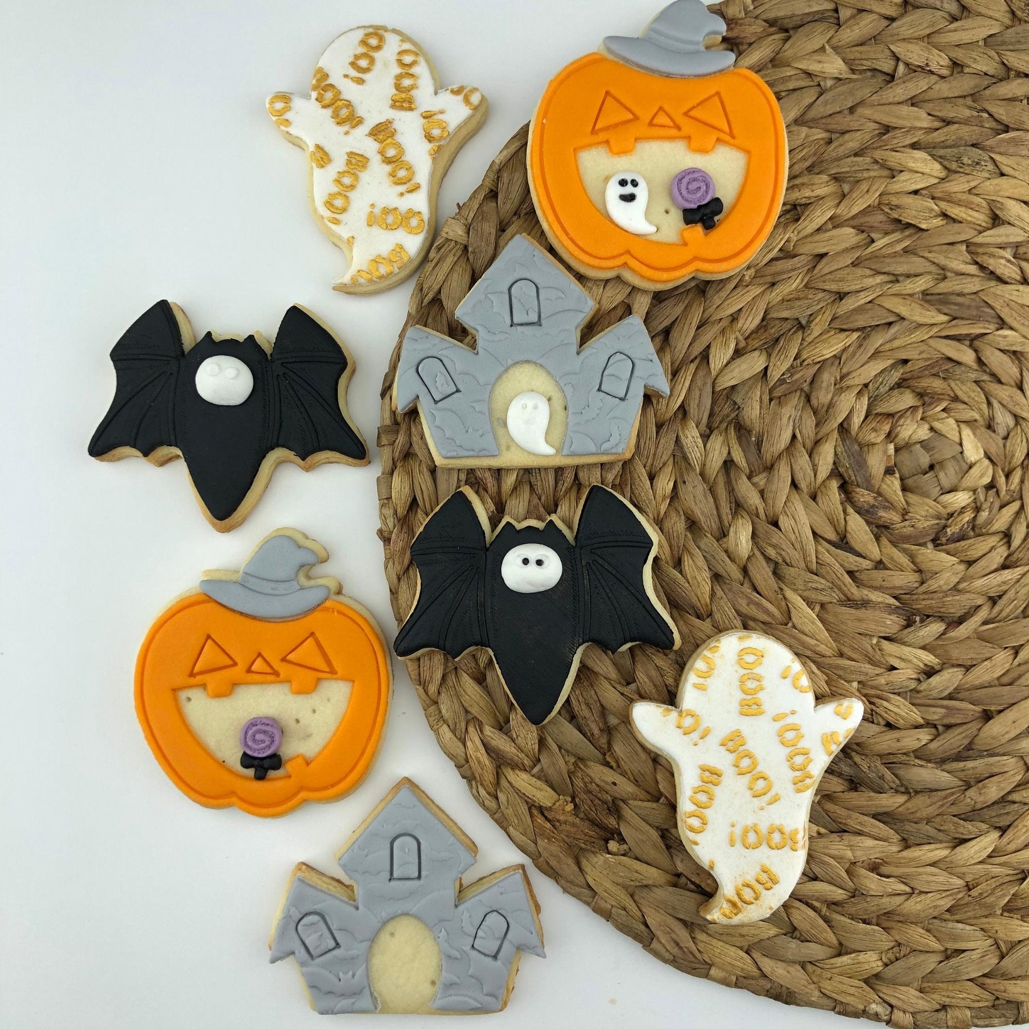 Halloween Cookie Making Set: Cookie Cutter, Silicone Mold, Stamp ...