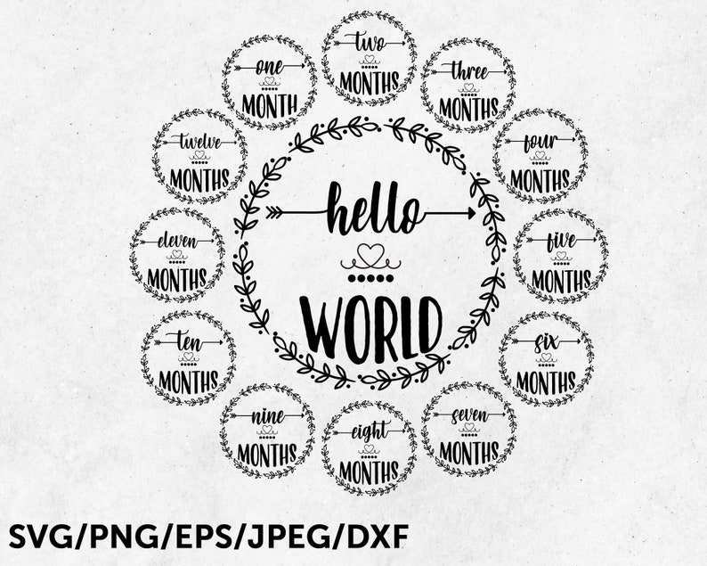 Baby First Year Monthly Milestones Svg, Baby Milestone Svg, Monthly ...