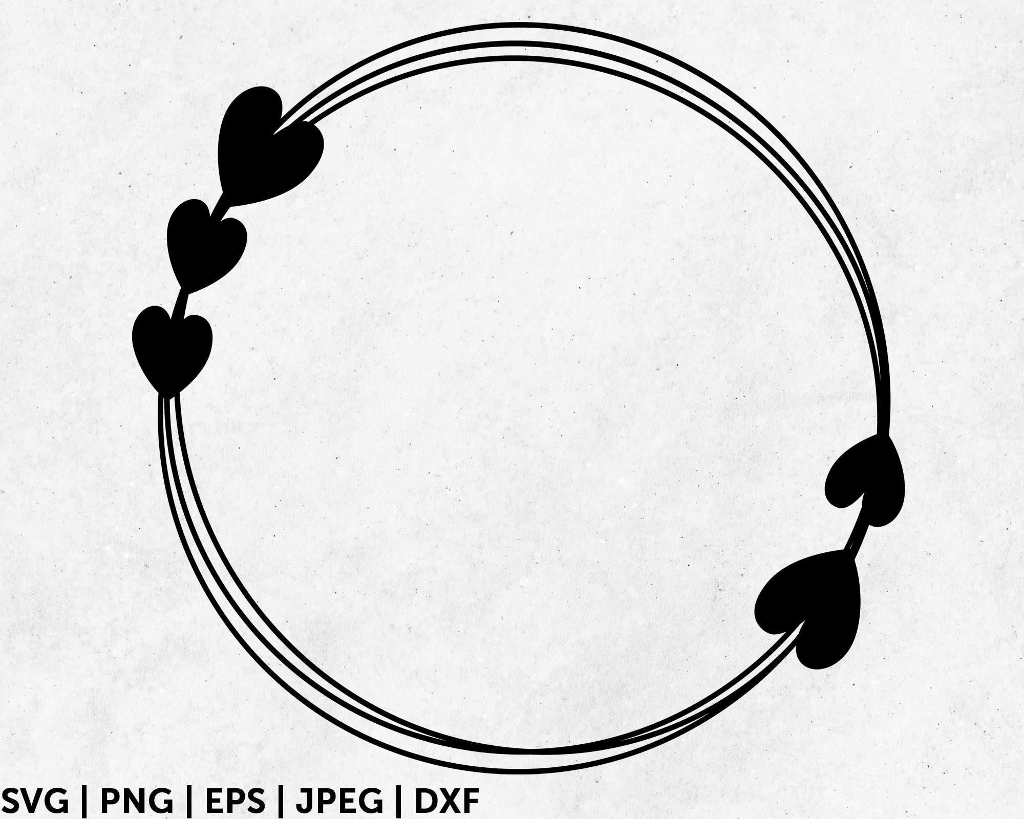 Circle Wire Frame with Hearts svg Circle svg Circle Clipart | Etsy