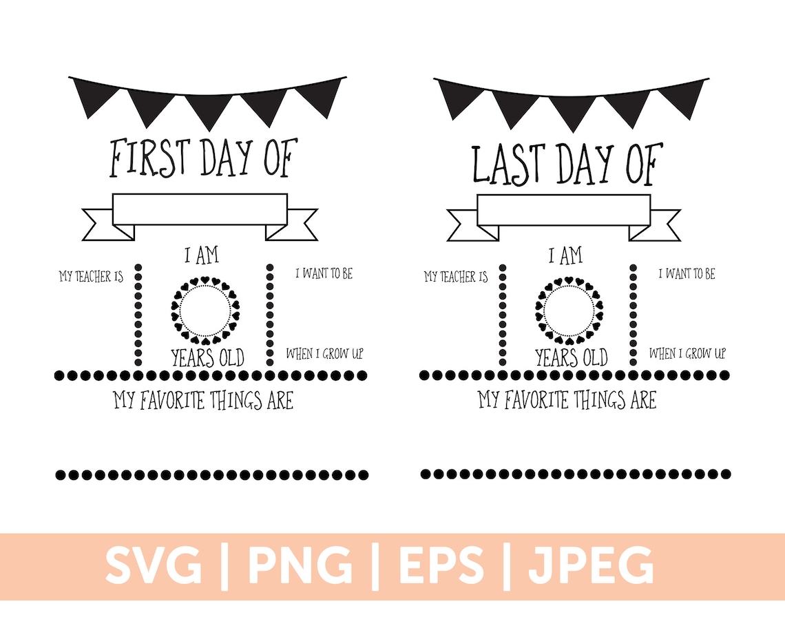 First Day of School Svg Last Day of School Svg First and | Etsy