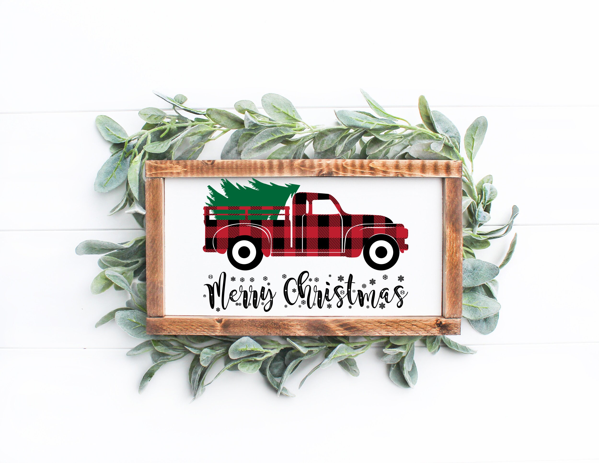 Christmas Truck Buffalo Plaid svg Merry Christmas svg | Etsy