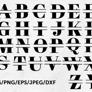 Split Alphabet SVG, Monogram Alphabet Svg, A-Z Alphabet Split Monogram ...