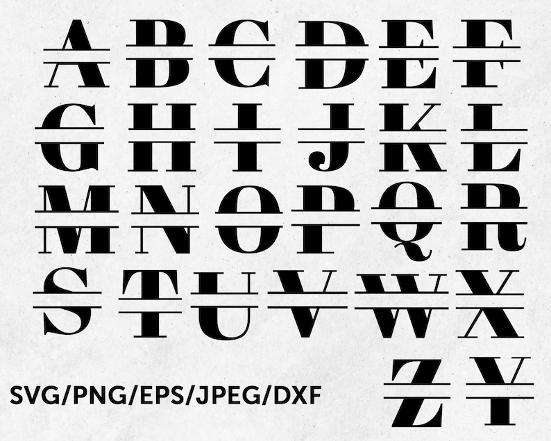 Split Alphabet SVG Monogram Alphabet Svg A-Z Alphabet Split - Etsy