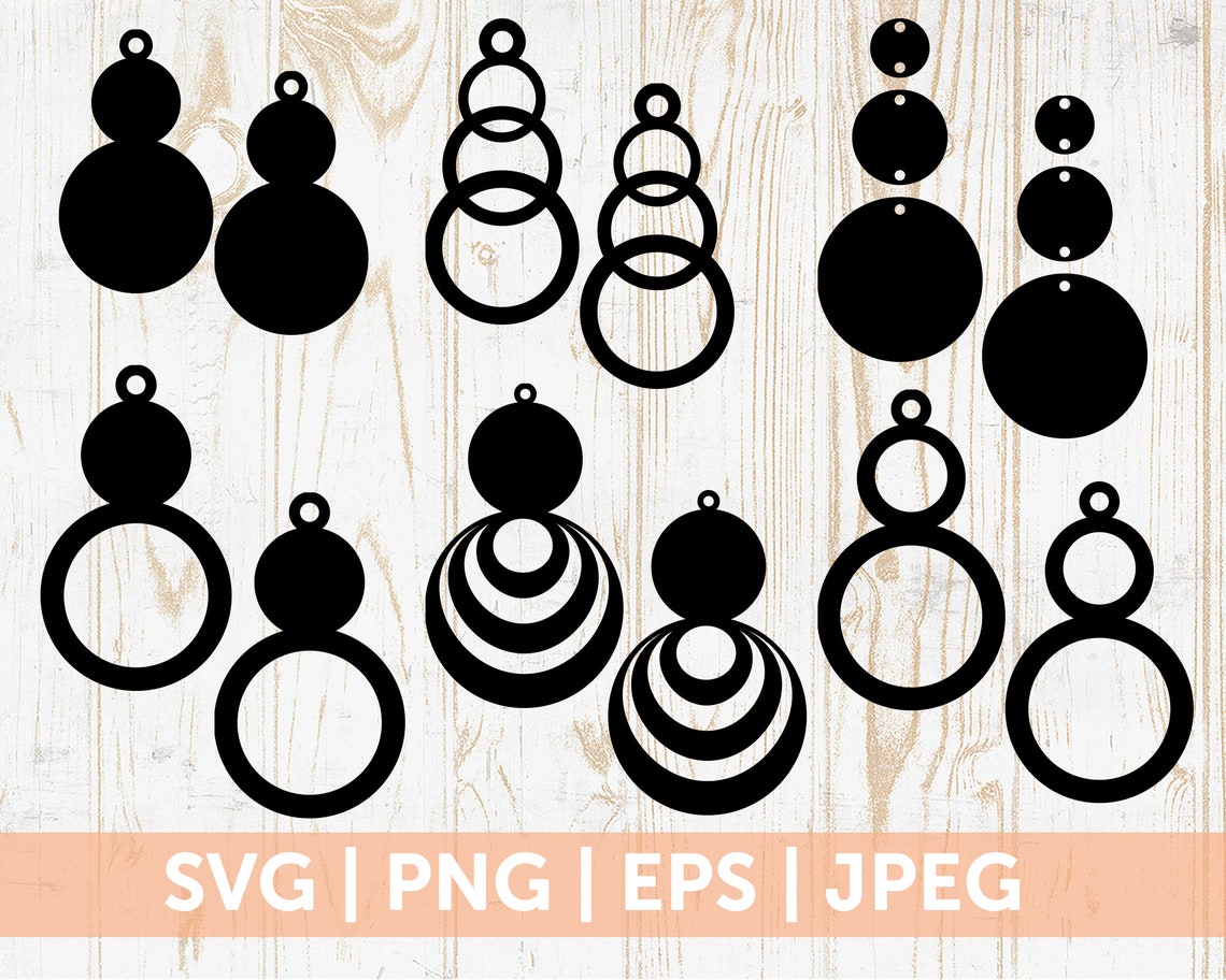 Earrings Svg Round Pendant Svg Earrings Circle Svg Circle - Etsy
