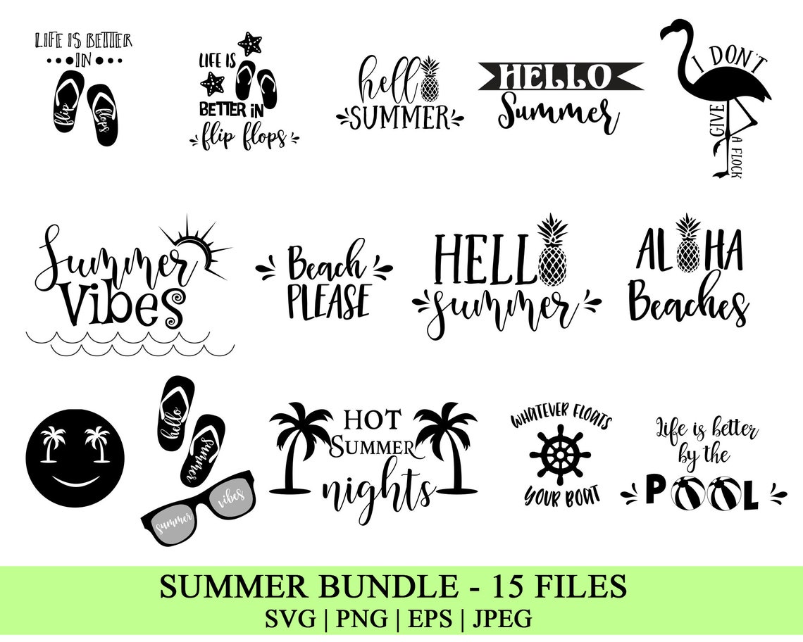 Summer Bundle Svg Summer Designs Svg Summer Svg Bundle | Etsy