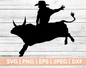 Bull Rider Svg - Etsy