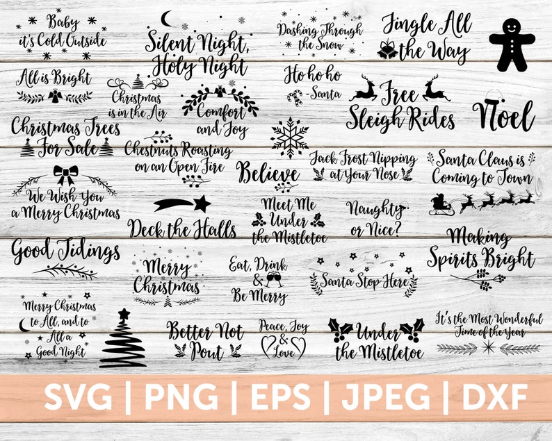 Christmas Sayings SVG Bundle Christmas Svg Holiday Svg | Etsy