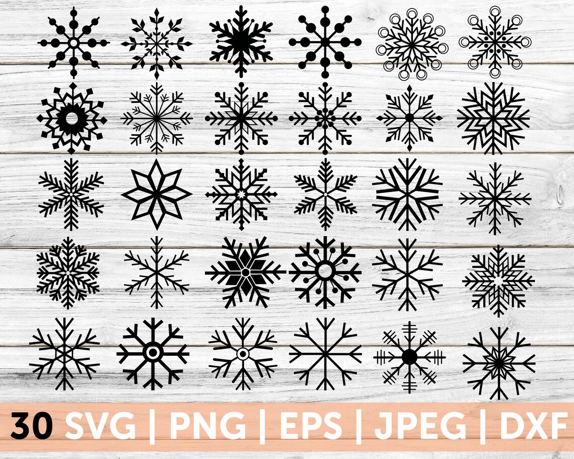 Snowflake SVG Bundle Snowflake Cut Files Snow Svg Christmas | Etsy