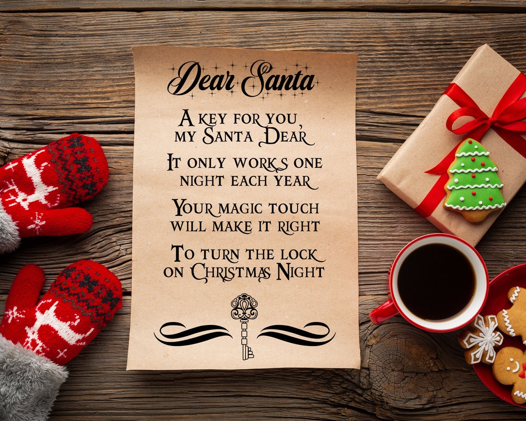 Santa's Magic Key SVG, Christmas Sign SVG, Christmas Svg, Dear Santa ...