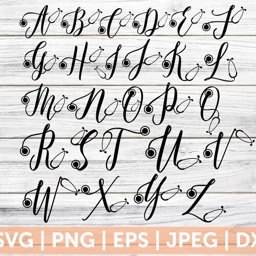 Stethoscope Alphabet SVG for Silhouette or Cricut Nurse - Etsy