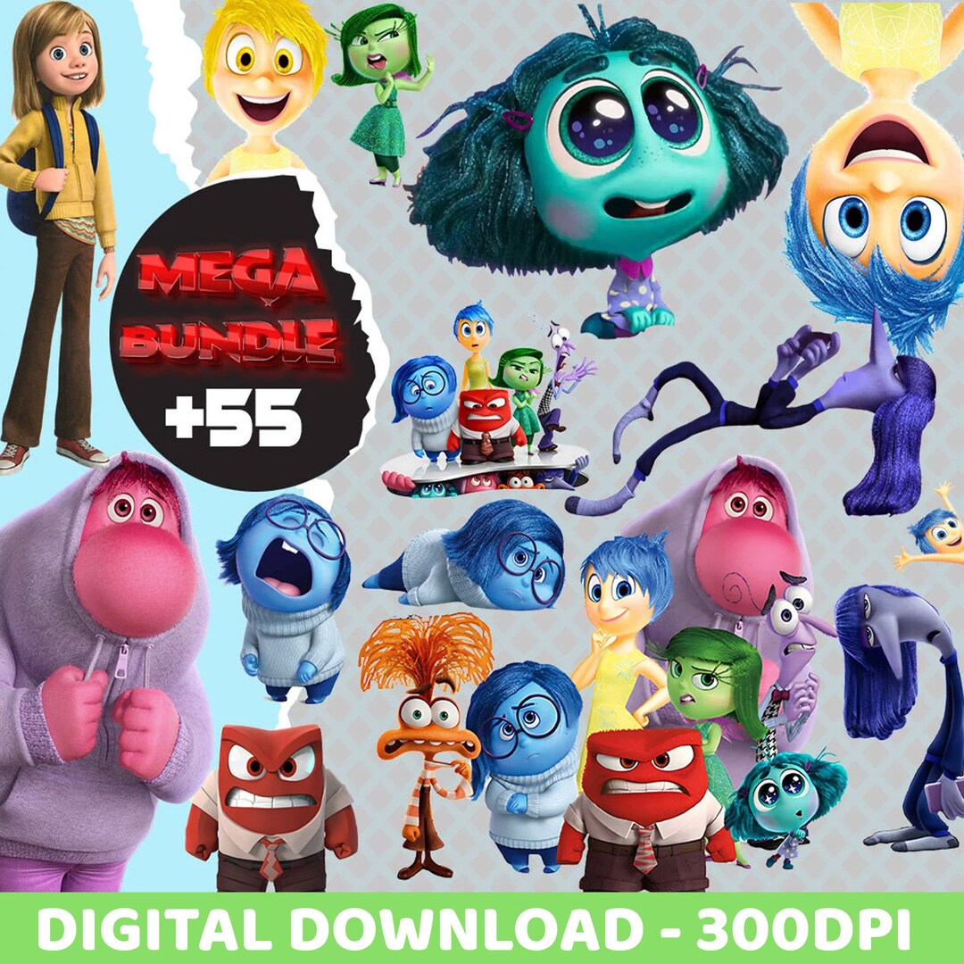 Inside Out 2 PNG, Inside Out Clipart Bundle, Inside Out SVG PNG, Anger ...