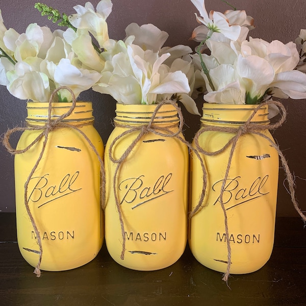 Mason Jars Yellow - Etsy