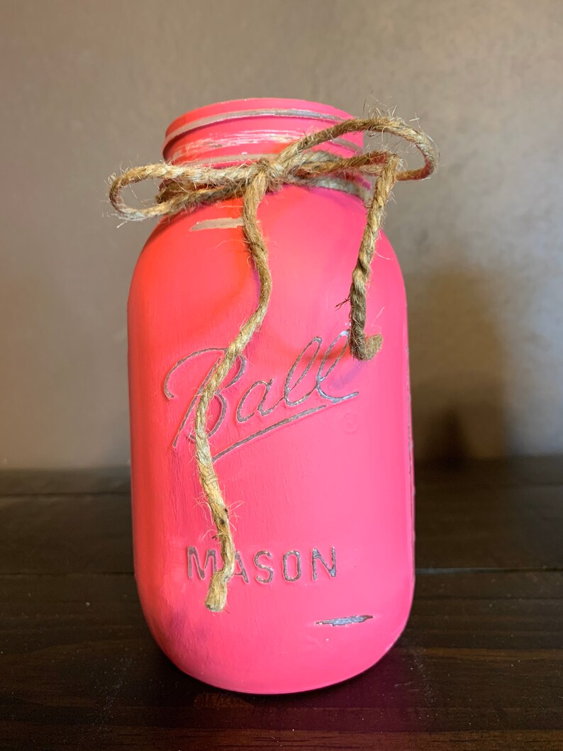 Set of 3 Painted and Distressed Mason Jars. Rustic Vintage - Etsy