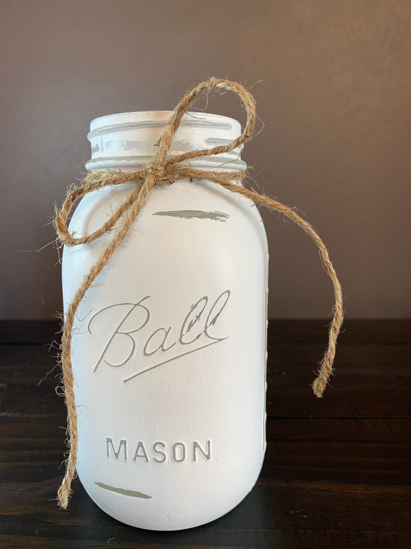 Set of 3 Painted and Distressed Mason Jars. Rustic Vintage - Etsy