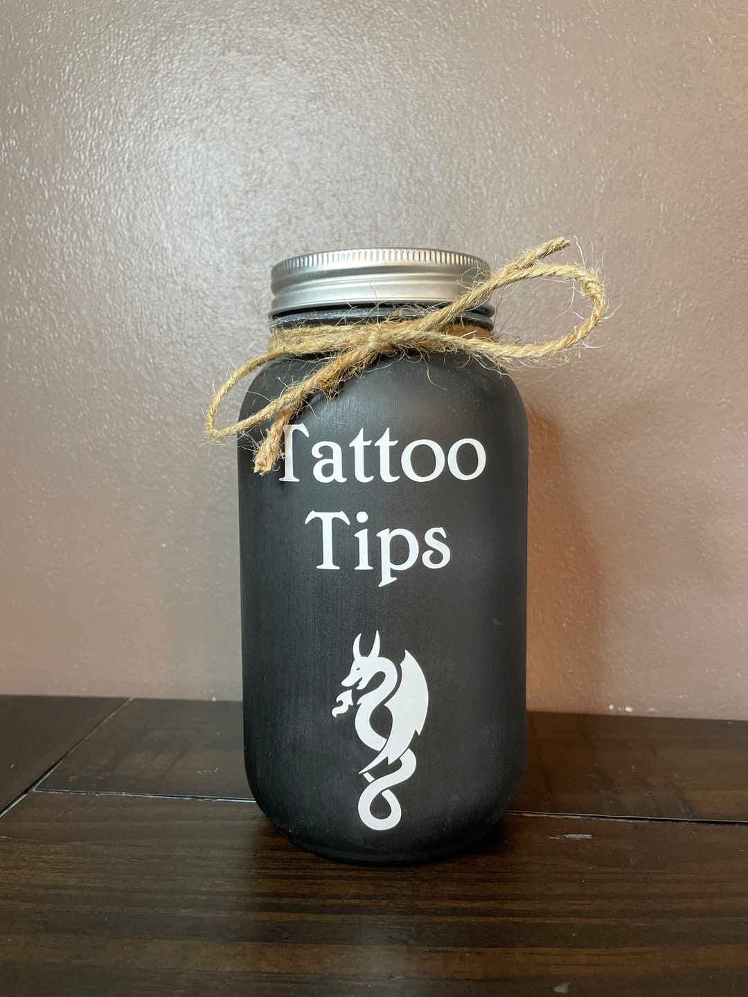 Tattoo Tips Mason Jar Tip Jar for Tattoo Artist Black Mason - Etsy