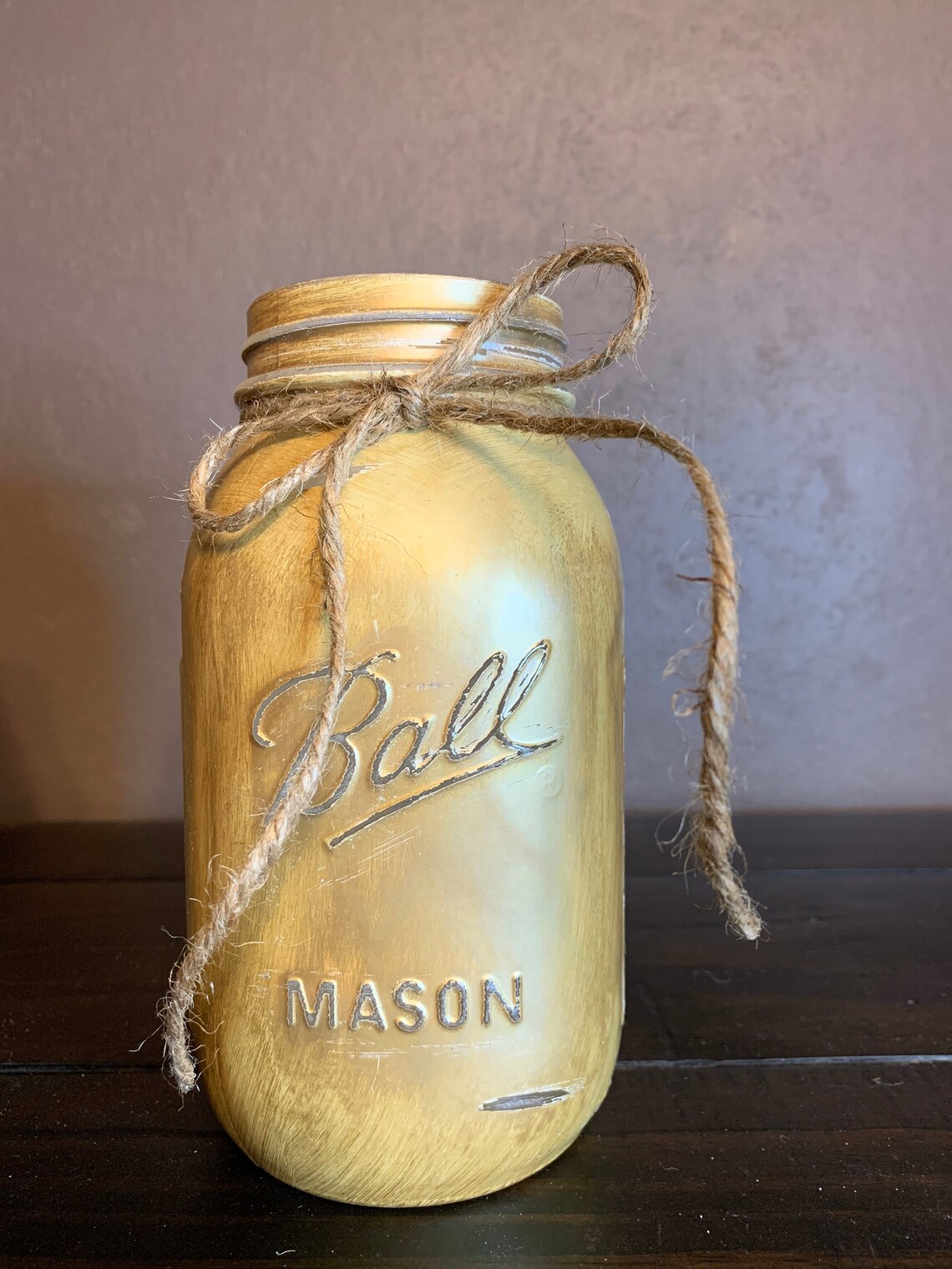 Set of 3 Painted and Distressed Mason Jars. Rustic Vintage - Etsy