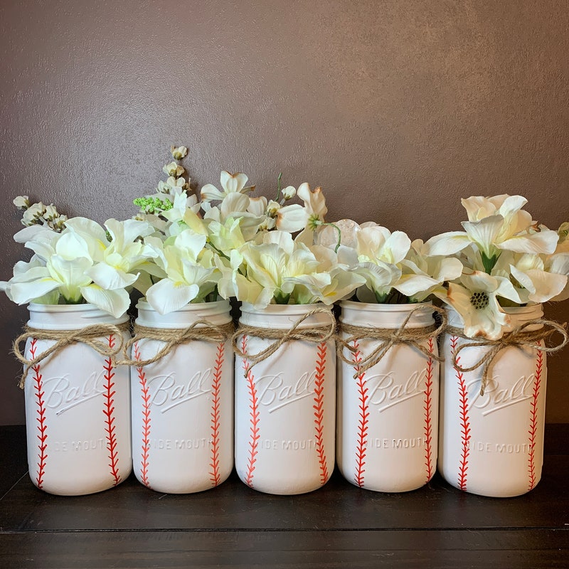 Baseball Mason Jar - Etsy