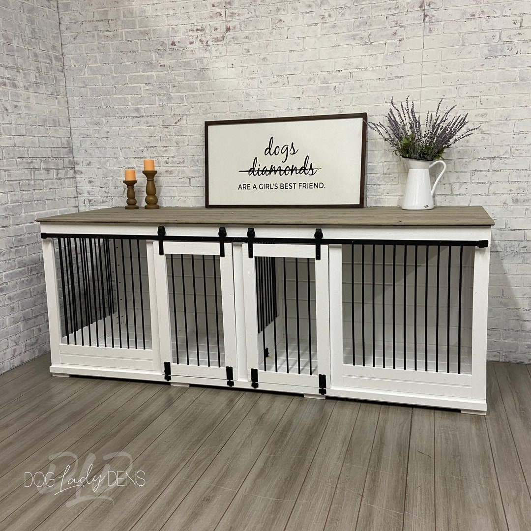 Luxury Dog Crate Furniture / Adjustable Wood Dog Crates / DIY Plans ...