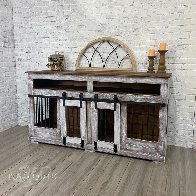 Double Den W/sliding Barn Doors & Storage Shelf - Etsy