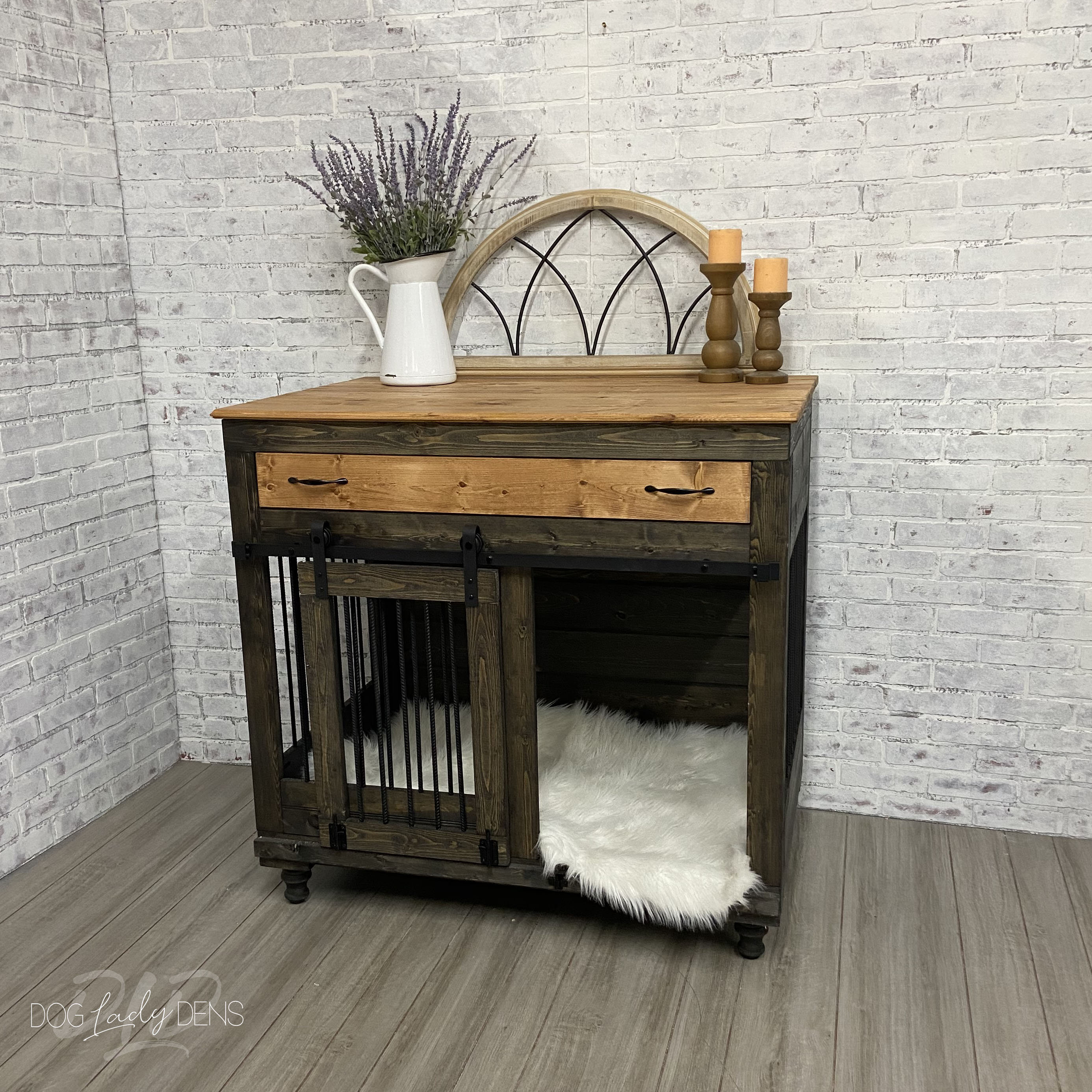 IN-STOCK Single Dog Den w/Storage Drawer Pet Crates & Kennels Pet ...