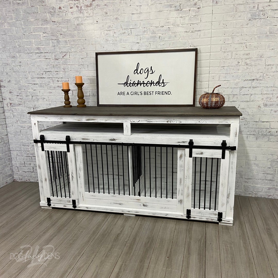 Luxury Dog Crate Furniture / Adjustable Wood Dog Crates / DIY Plans ...