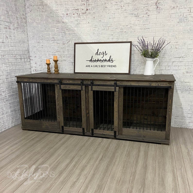 Double Den W/sliding Barn Doors & Storage Drawers - Etsy